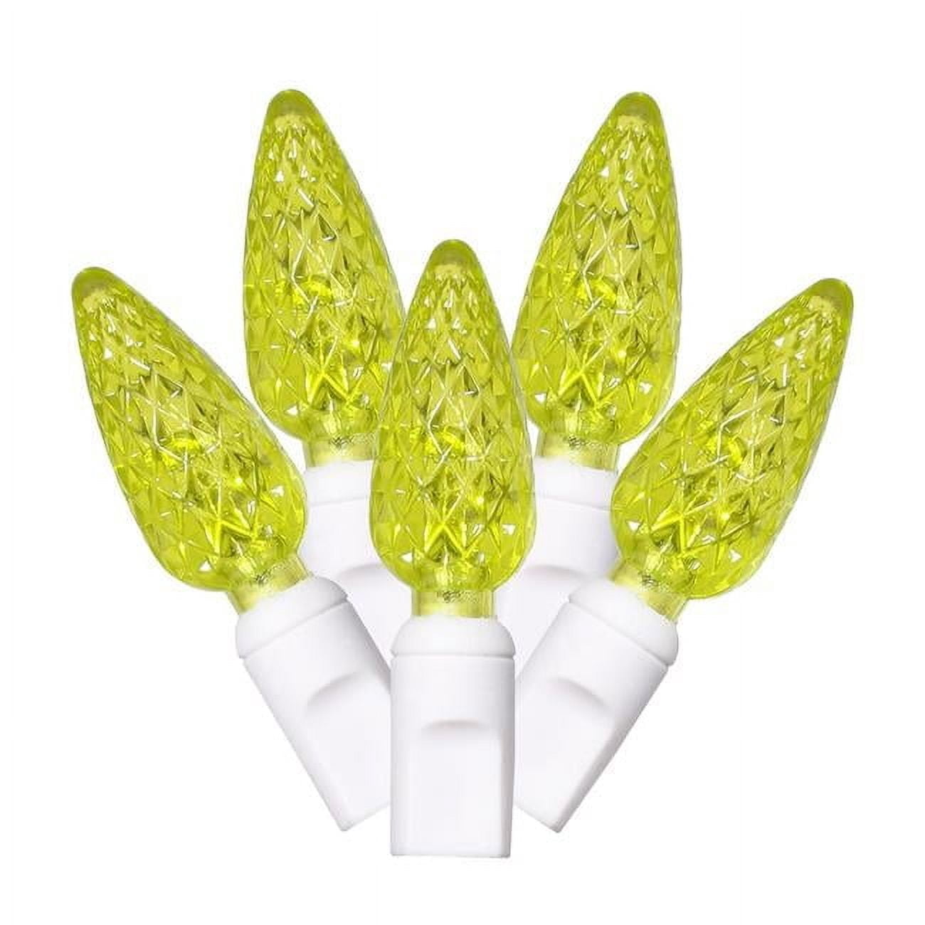 50 Light Lime C6 LED Light on White Wire with 4 in. Spacing & 25 ft ...