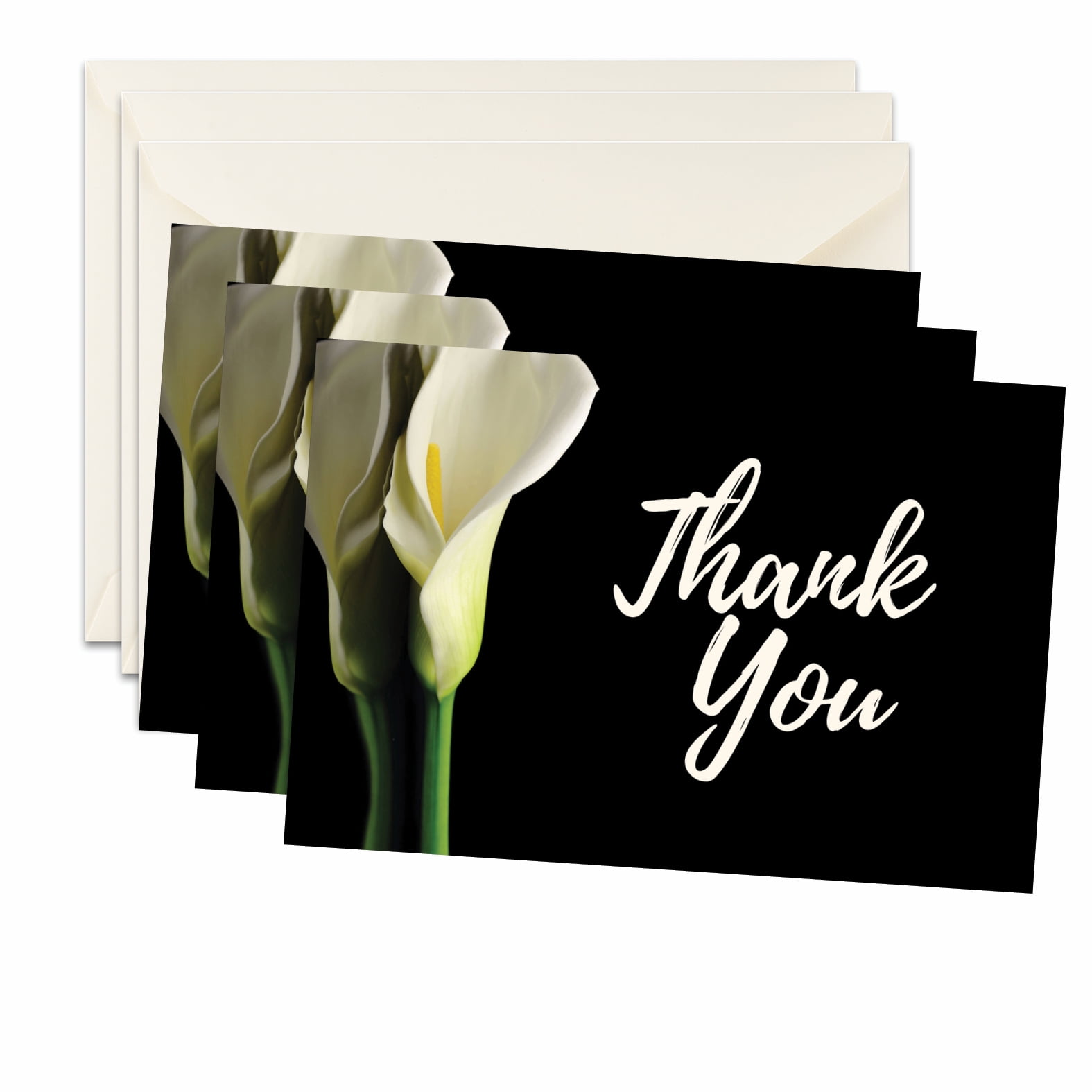 50 Lily Funeral Sympathy Bereavement Thank You Cards With Envelopes ...