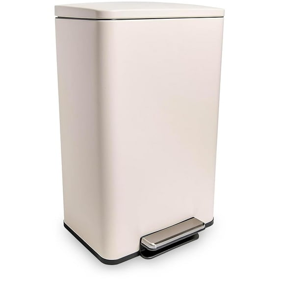 50 Liter / 13.2 Gallon Soft-Close, Smudge Resistant Trash Can with Foot ...