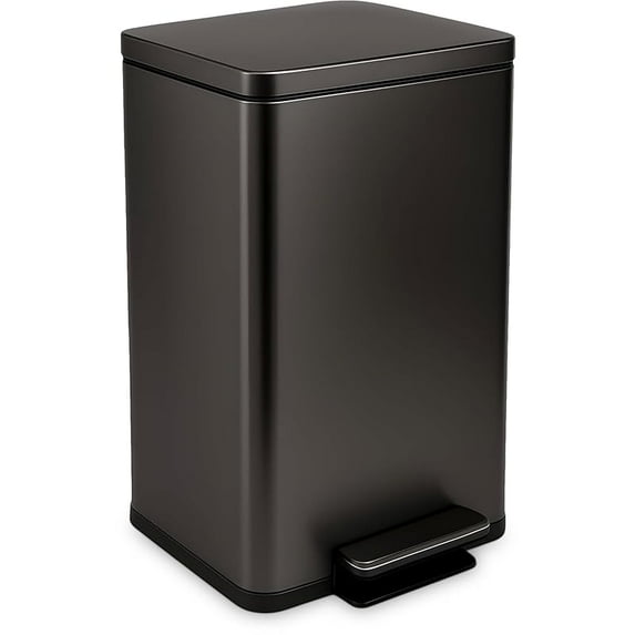 50 Liter / 13.2 Gallon Soft-Close, Smudge Resistant Trash Can with Foot ...
