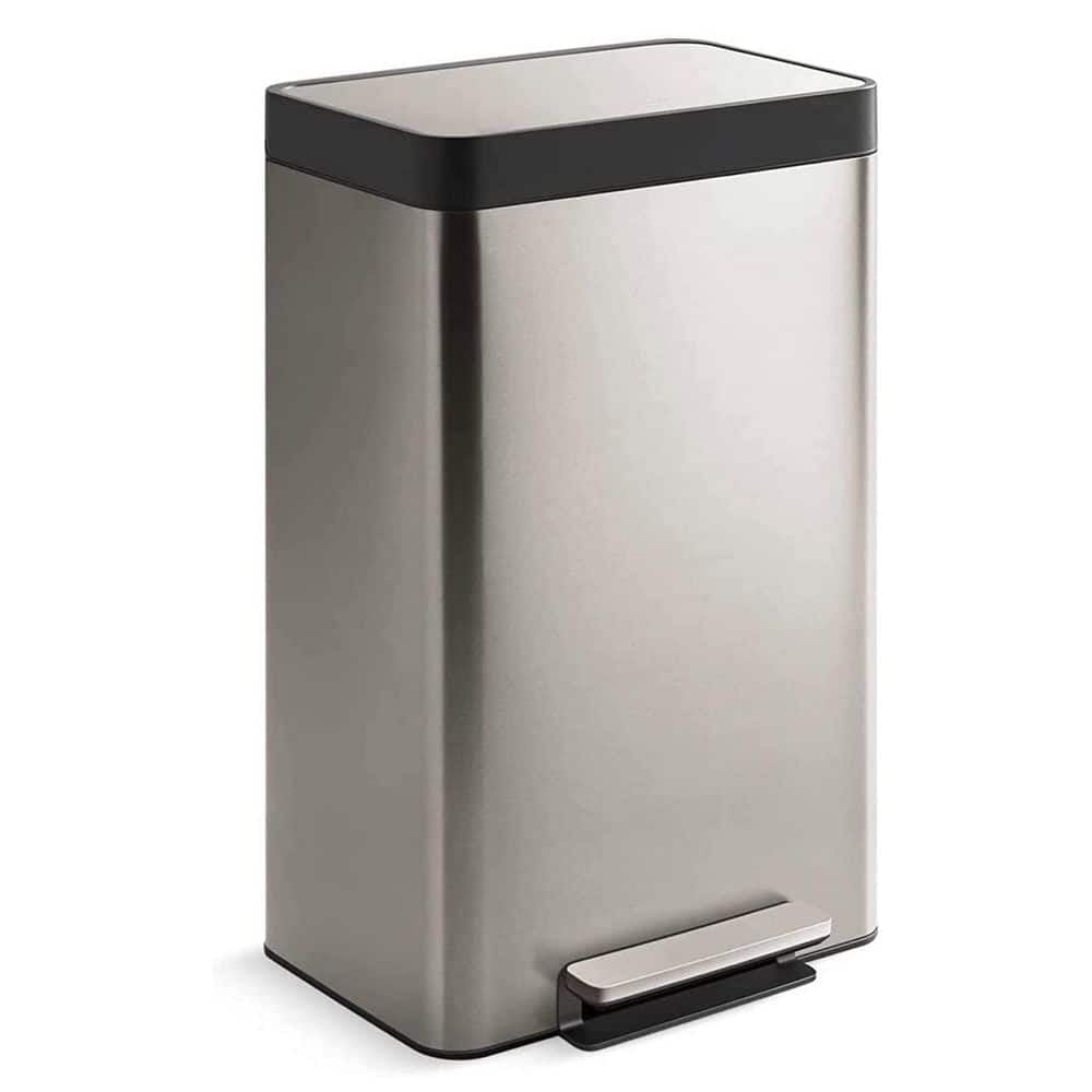 50 Liter/13.2 Gallon Soft-Close, Smudge Resistant Trash Can with Foot ...