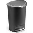 50 Liter / 13 Gallon Semi-Round Kitchen Step Trash Can with Secure ...