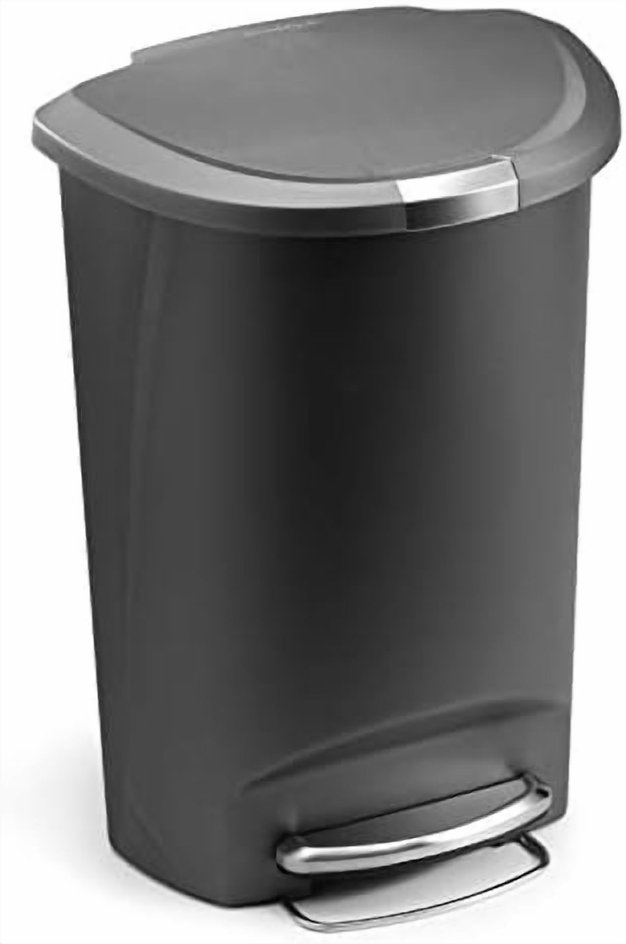 50 Liter / 13 Gallon Semi-Round Kitchen Step Trash Can with Secure ...