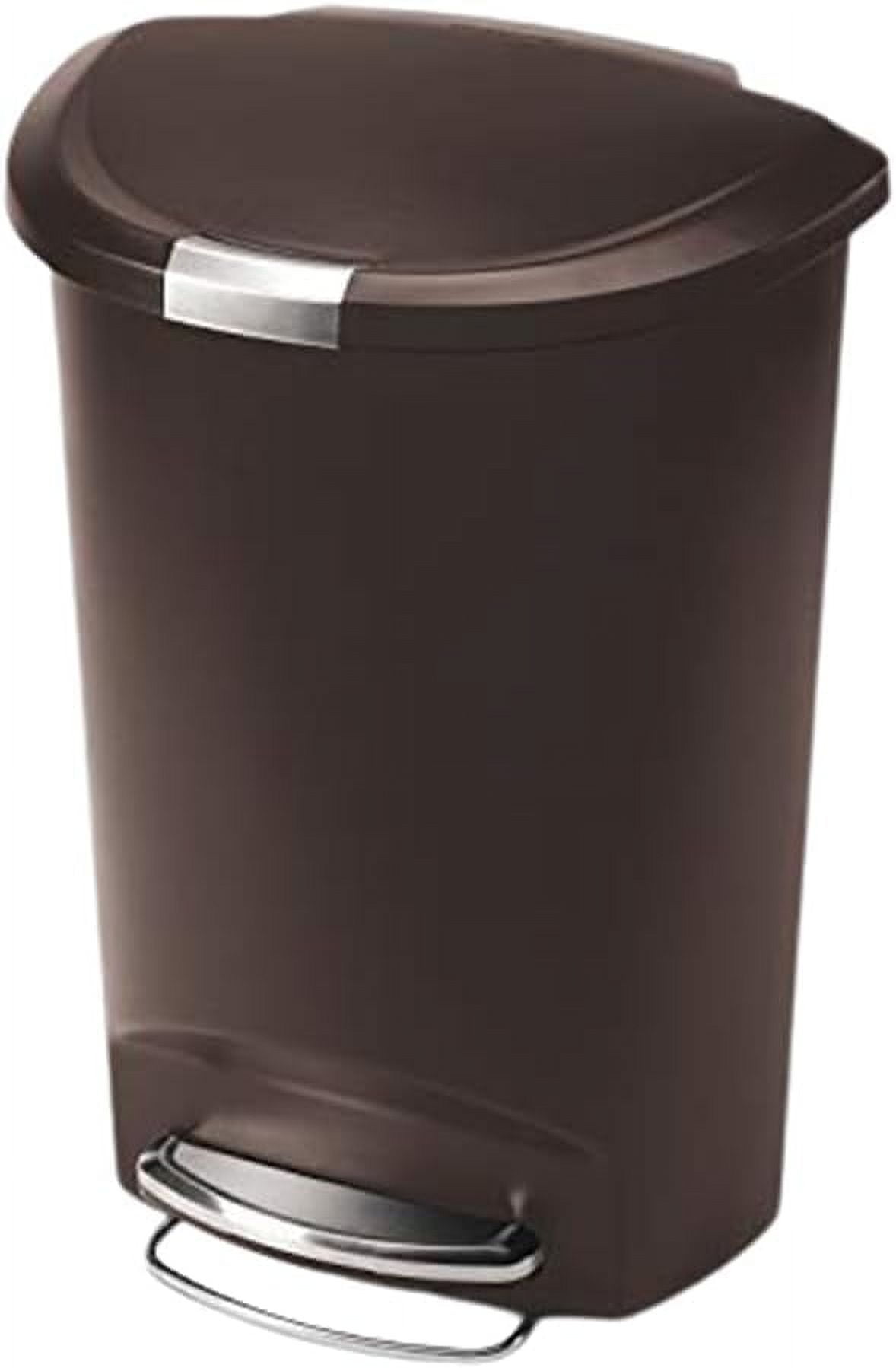 50 Liter / 13 Gallon Semi-Round Kitchen Step Trash Can with Secure ...