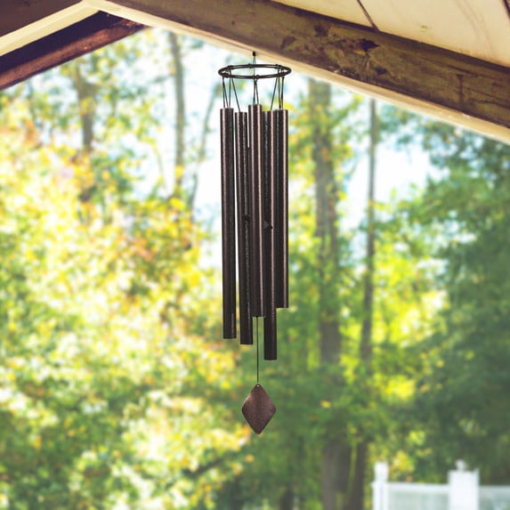 50"Long Dark Brown Metal Tubes Traditional Wind Chime Home Decor Unique ...