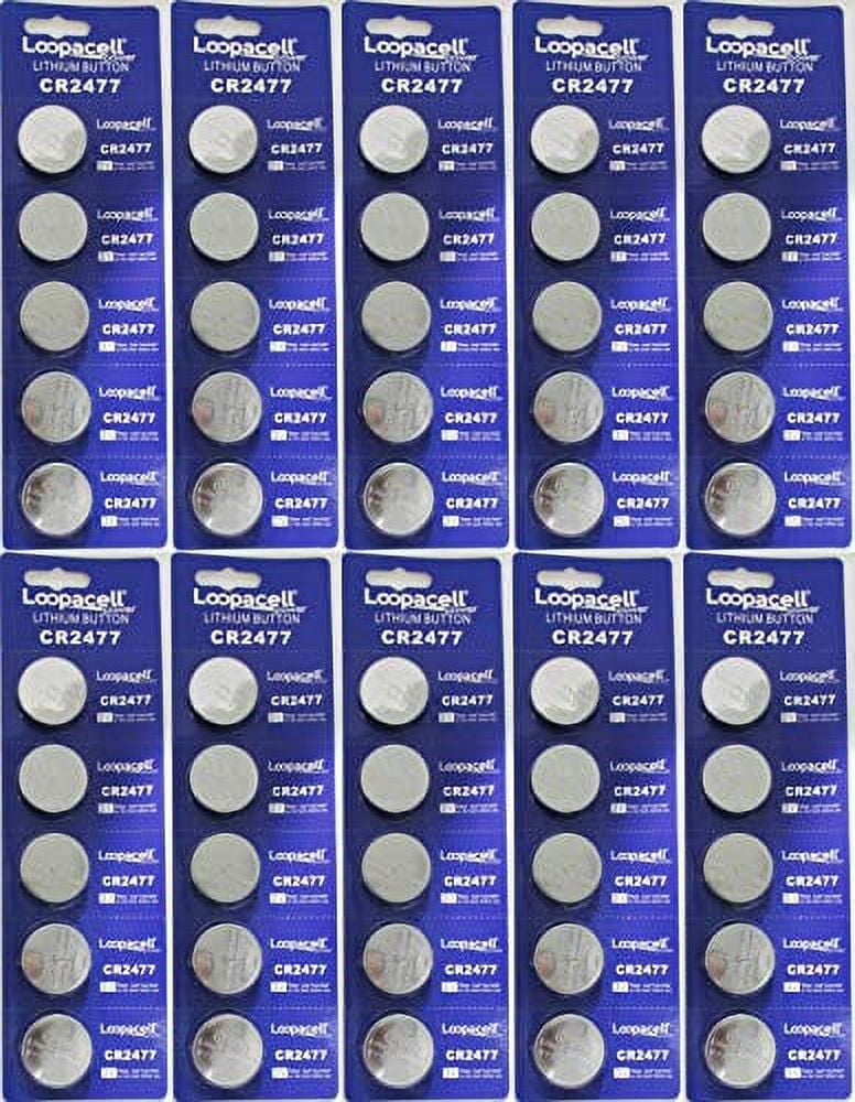 50 Loopacell CR2477 2477 3V Lithium Cell Batteries - Walmart.com