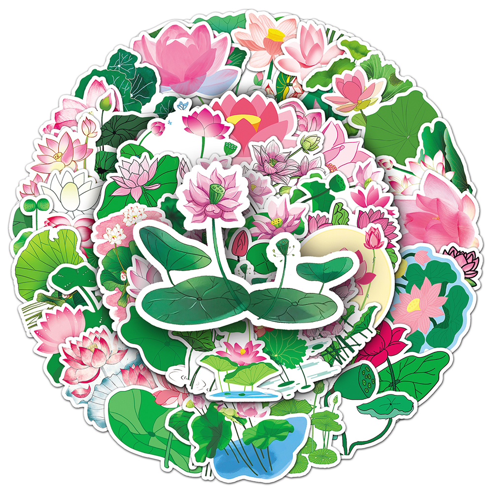 50 Lotus Leaf Graffiti Summer Fresh Plants DIY Skateboarding Mobile ...