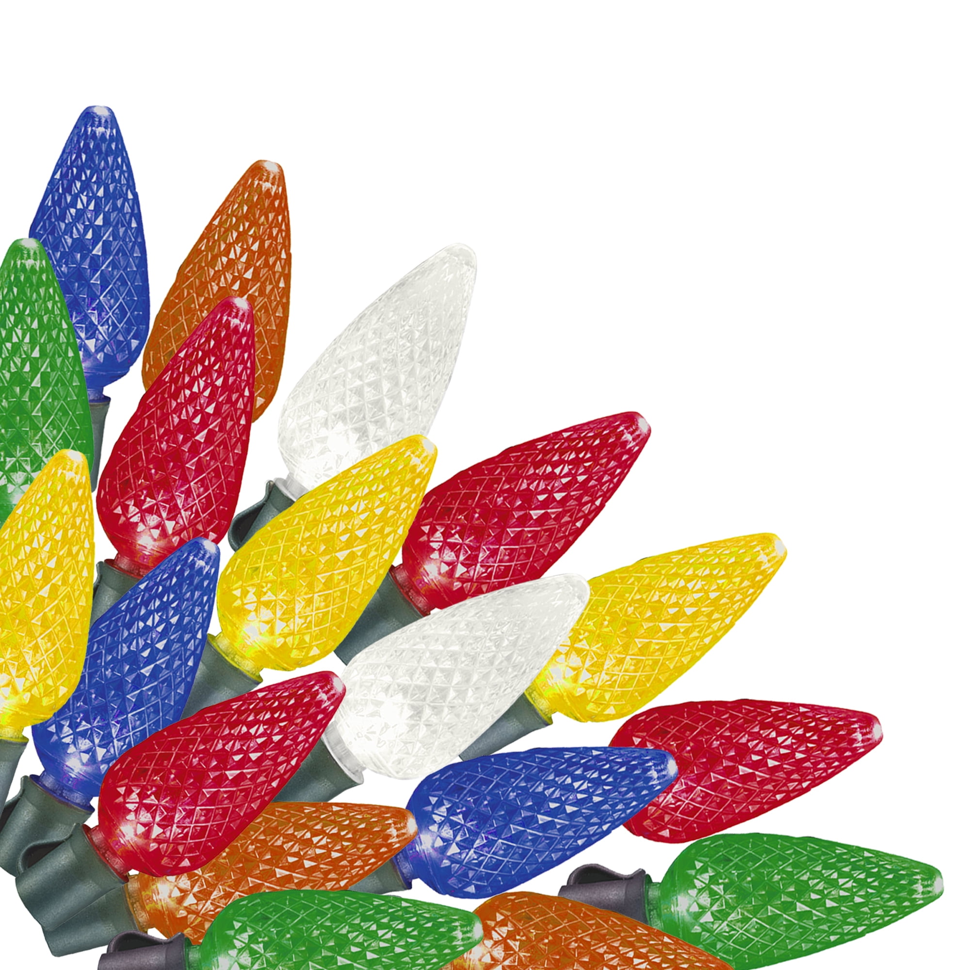 Brite Star 50 Lt C9 Faceted LED Light Set On Reel, 6-Color Multi ...