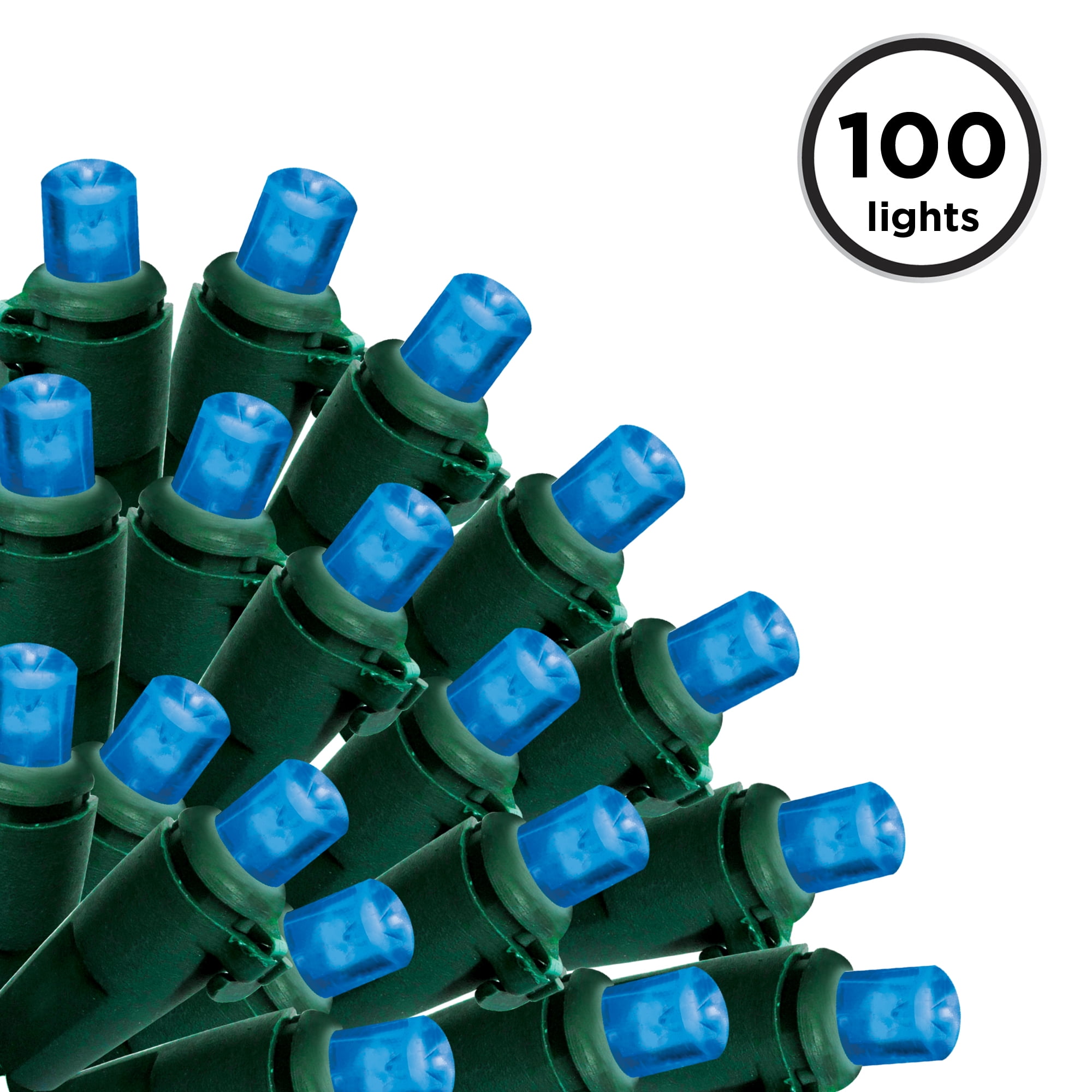 50 Lt Micro Mini LED Lights, Blue, Green Wire (Set of 2) - Walmart.com