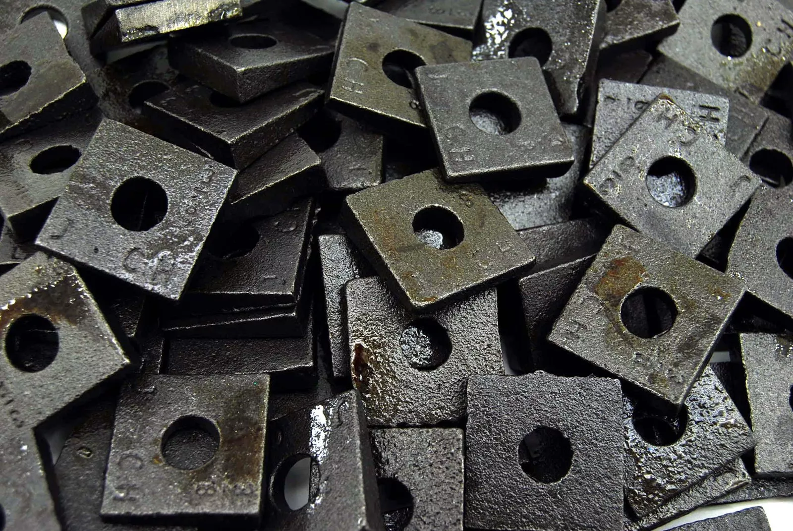 (50) Malleable 3/8 Square Bevel Washers I-Beam Flange Wedge - Walmart.com