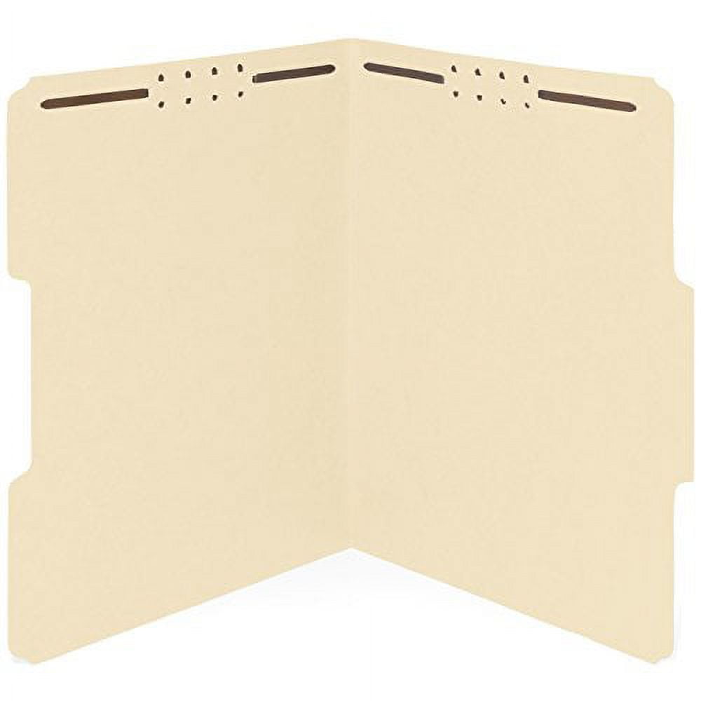 50 Manila Fastener File Folders - 1/3 Cut Reinforced Assorted Tab ...