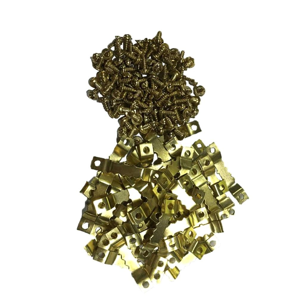 50 Metal Sawtooth Hangers Hooks with 2 Screws Photo Paingting Mirror ...