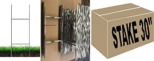 50 Metal Stake 10 inch x30 inch x 9 Gauge Galvanized Stake Sign Holder ...