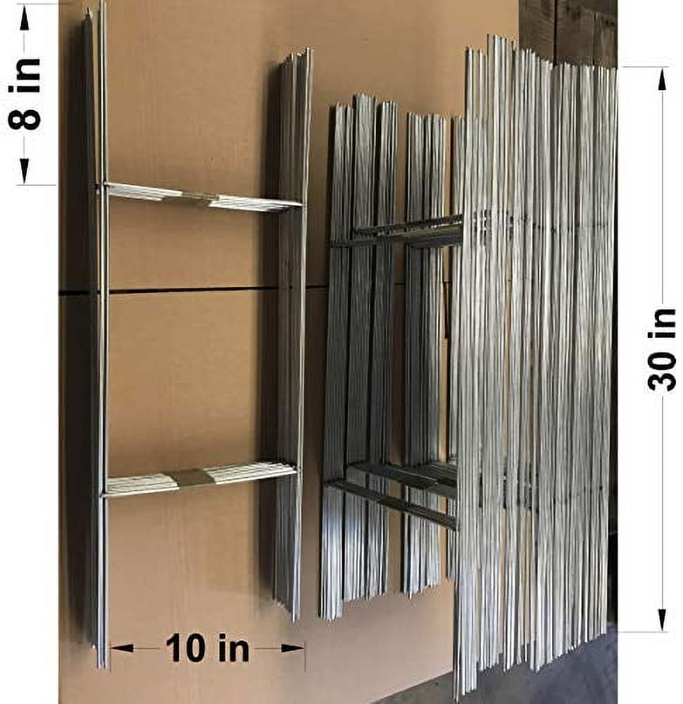 50 Metal Wire Stake 10 x 30 Inch x 9 Gauge Galvanized Wire Double H ...