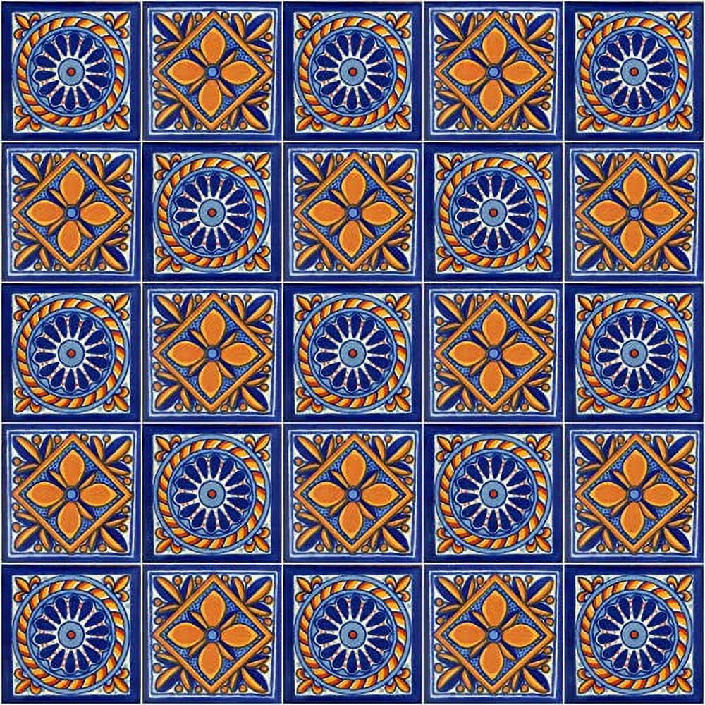 50 Mexican Tiles 4"x 4" Hand Painted Talavera F-60 - Walmart.com