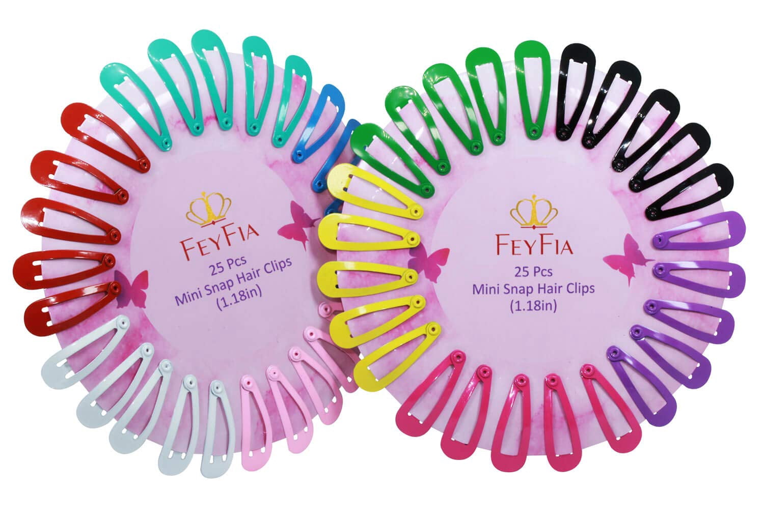 50 Mini Hair Barrettes for Women. Colorful Toddler Hair Clips in 10 ...