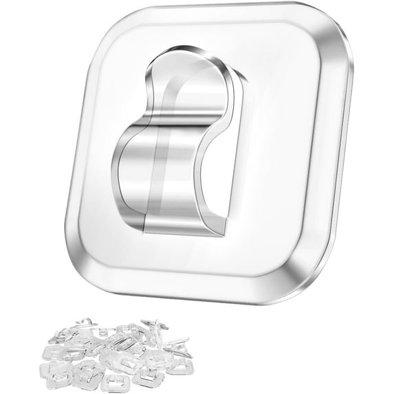 50 Mini Light Hooks with Adhesive Strips: Indoor Clear Small String ...