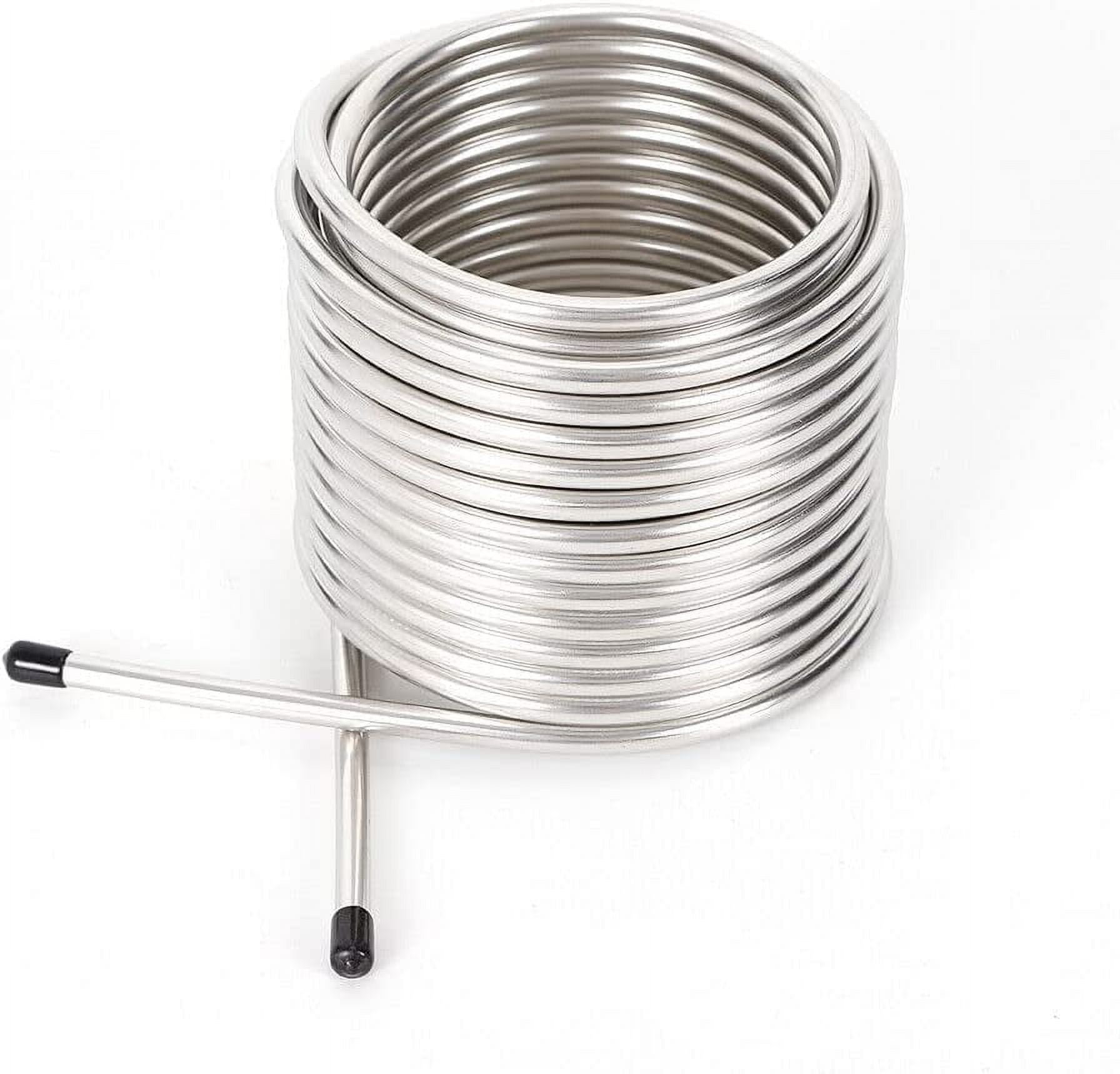 50' Mini Wort Chiller, 2 layers Coil Stainless Steel Home Brewing Beer ...