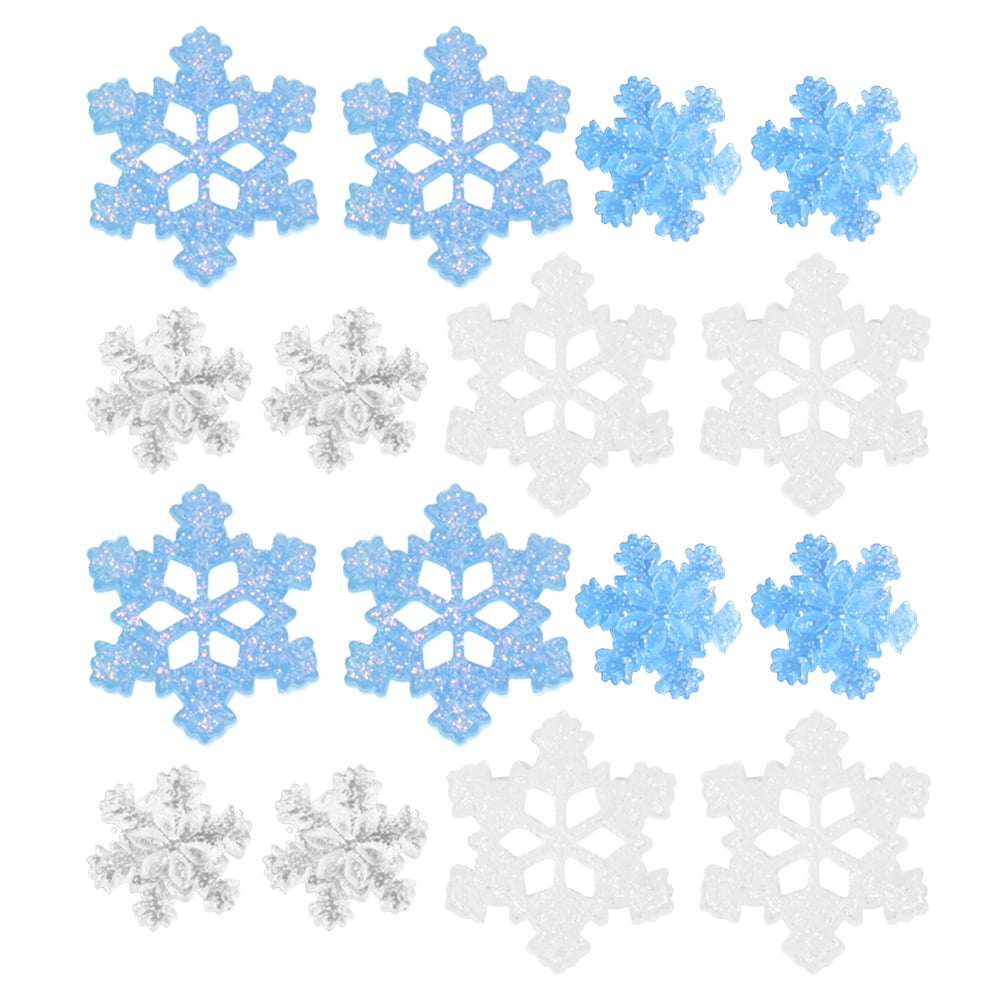 50 Mini small Resin Snowflakes 3 colors.3 sizes DIY accessories ...
