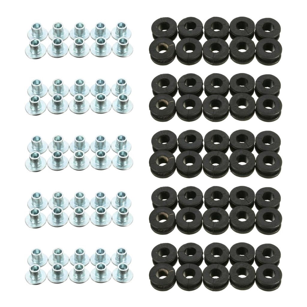 50 Motorcycle Rubber Grommets Bolts Kit For Yamaha For Kawasaki Fairing ...