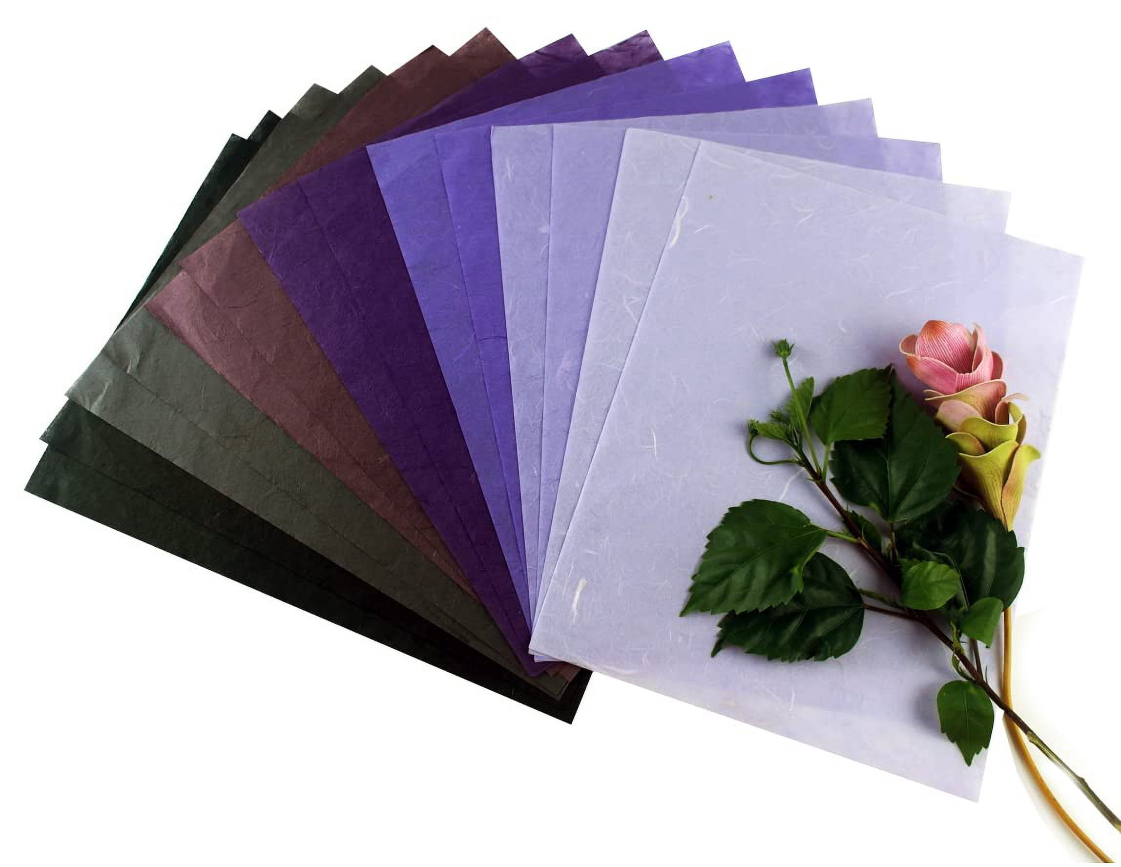 50 Mulberry Paper Sheets OIF8 Plain Colors Origami Design Craft Hand ...