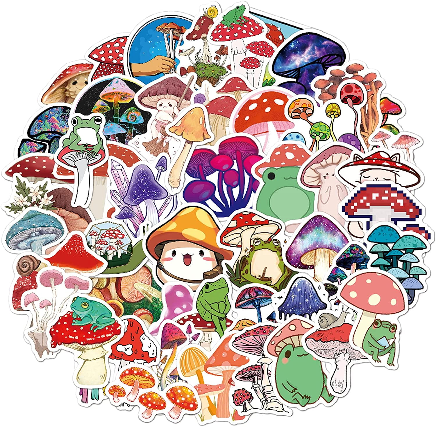 50 Mushroom Stickers Waterproof Cute Aesthetic Stickers. Laptop, Water ...