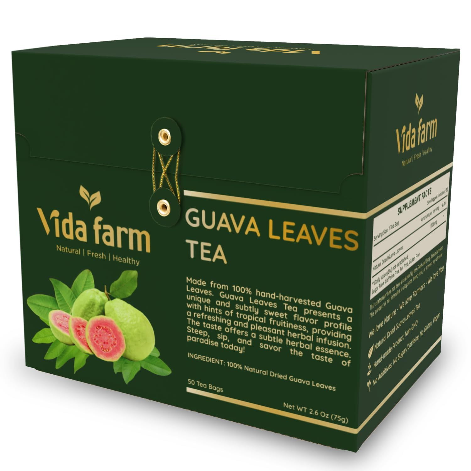 50 Natural Guava Leaves Tea Bags - Hojas de Guayaba Tea Bag, Dried ...