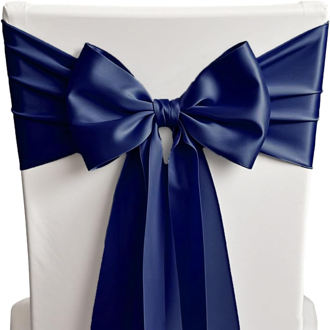 50 Navy Blue Chair Sashes Satin Chair Bows for Wedding Birthday Party ...