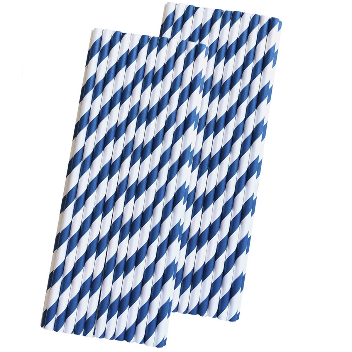50 Navy Blue Stripe Paper Straws - Walmart.com