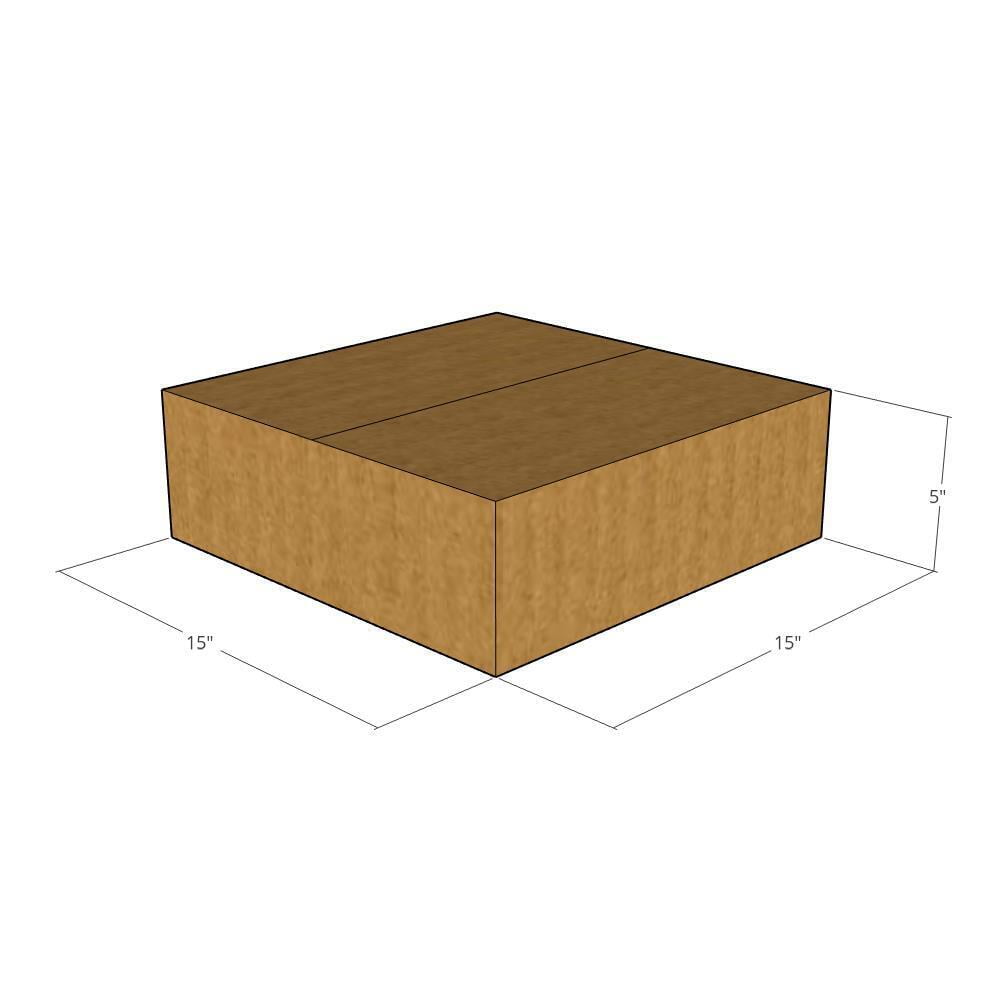 15x15x5 Kraft Brown Corrugated Shipping Boxes, 32 ECT Single-Wall, Qty ...