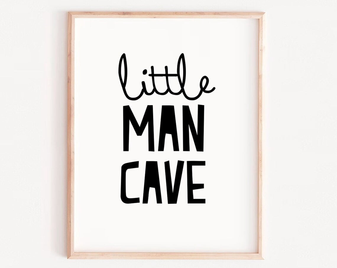 50% Nursery - Little Man Cave - Kids Room Decor - Nursery Decor - Bear ...