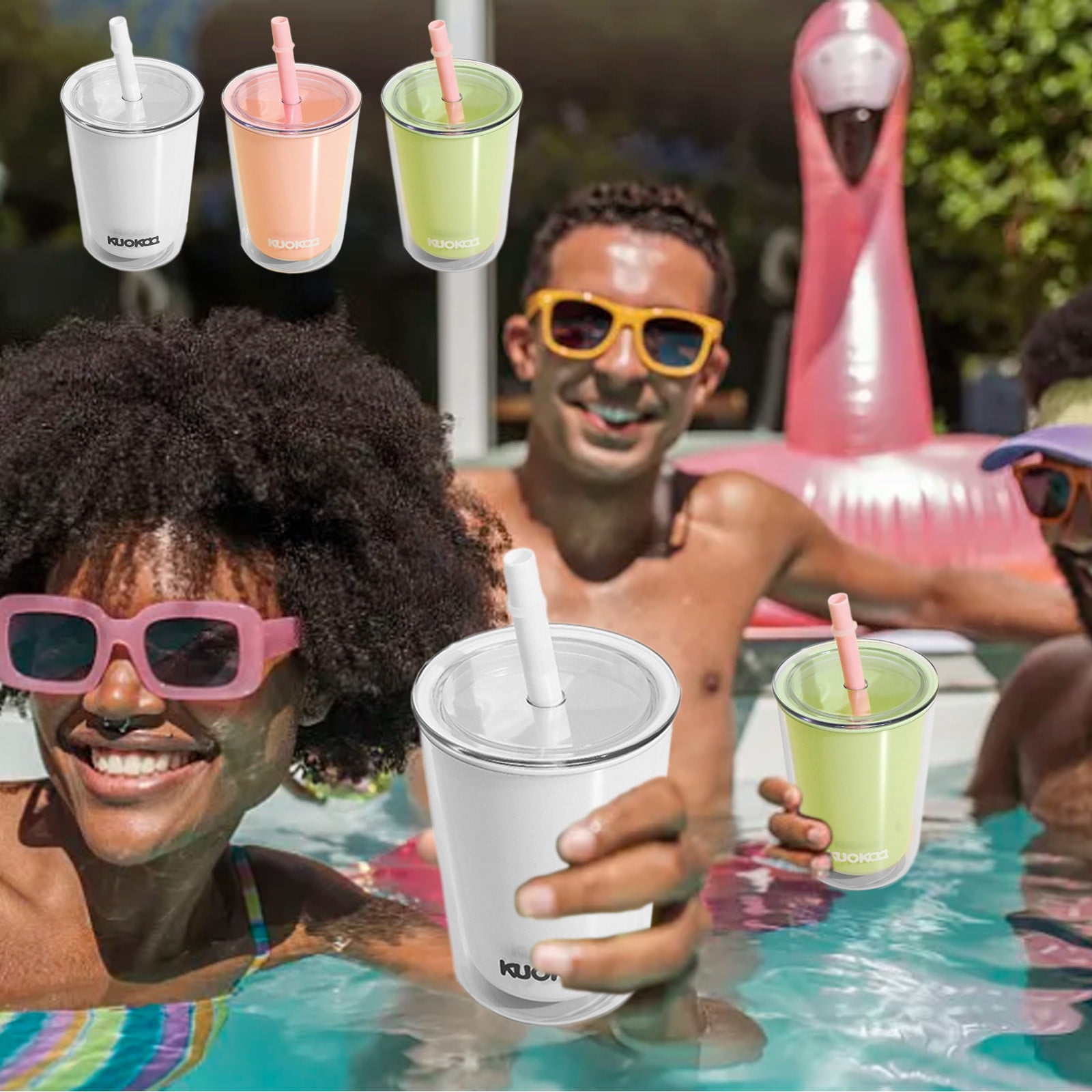 Up to 50% OFF, Summer Cute Girls Double-layer Plastic Straw Cup, Large ...