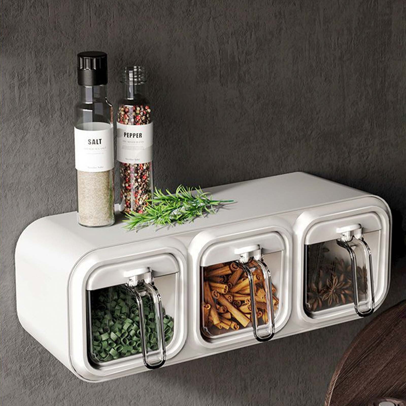 Up to 50% OFF, Wall Mounted Spice Rack Seasoning Box Set Multi ...