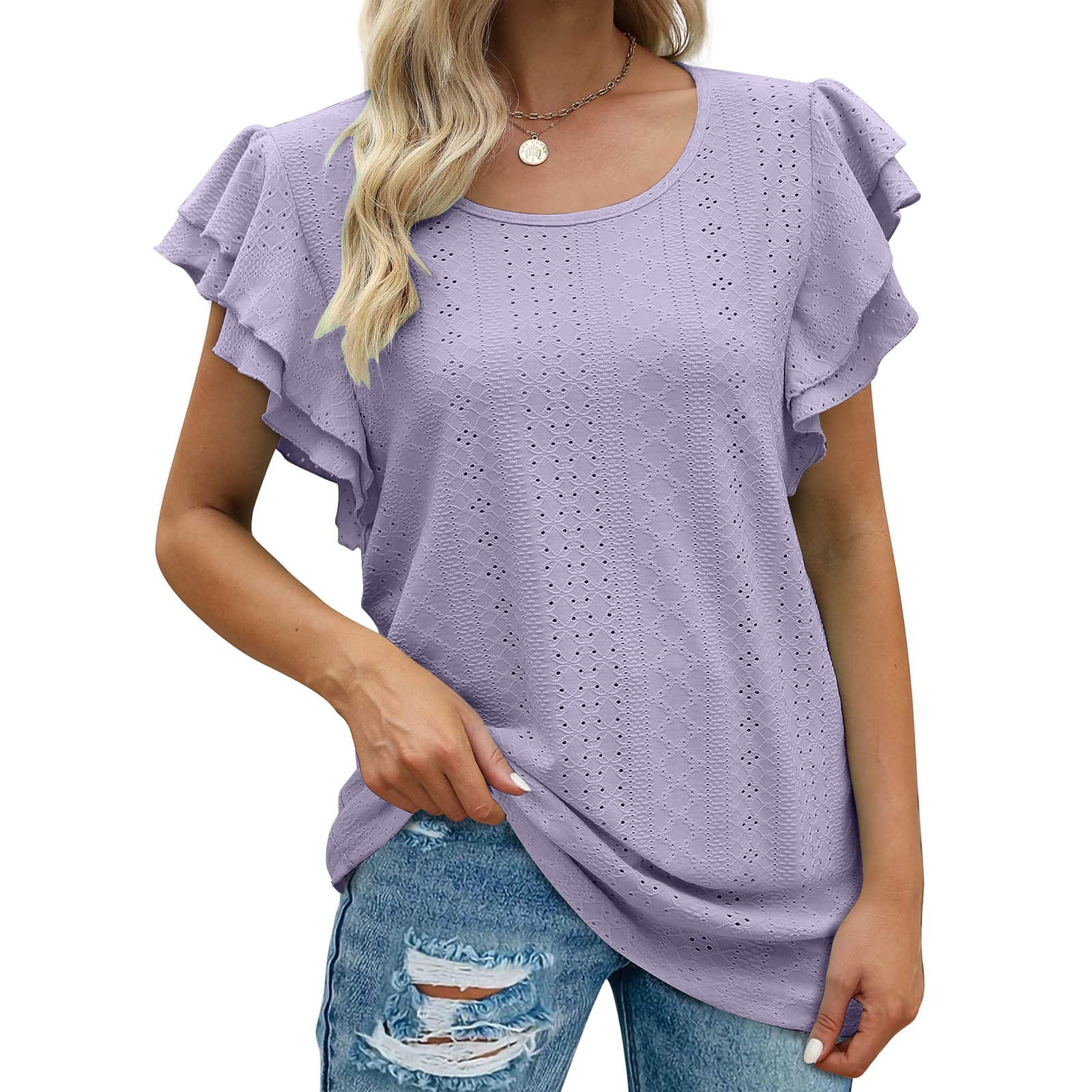 50% Off Clear! Short Sleeve Shirts for Women Dgankt Fashion Women's ...
