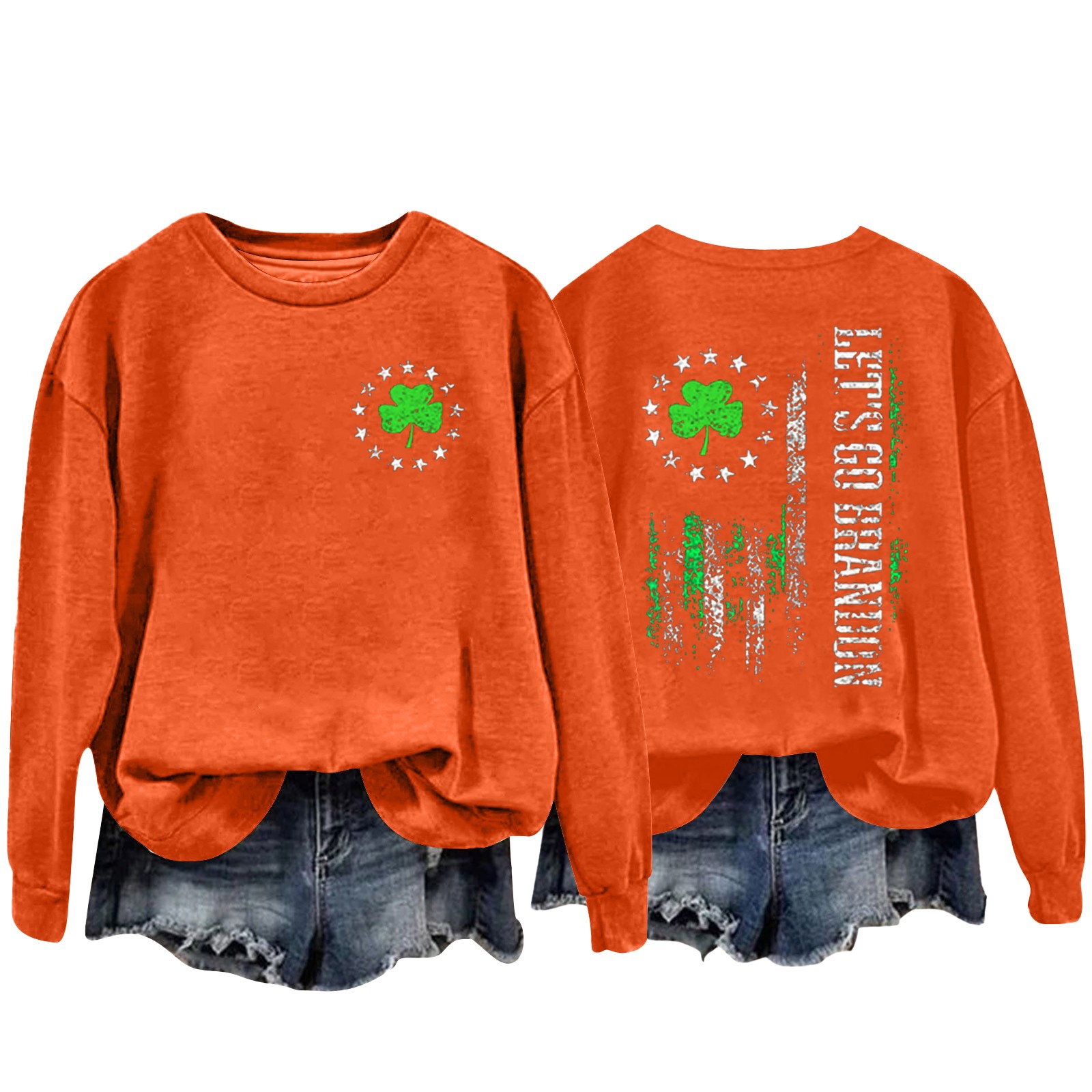 50% Off Clearance St. Patrick's Day Sweatshirt for Women Women's American Flag St Day Drinking ...