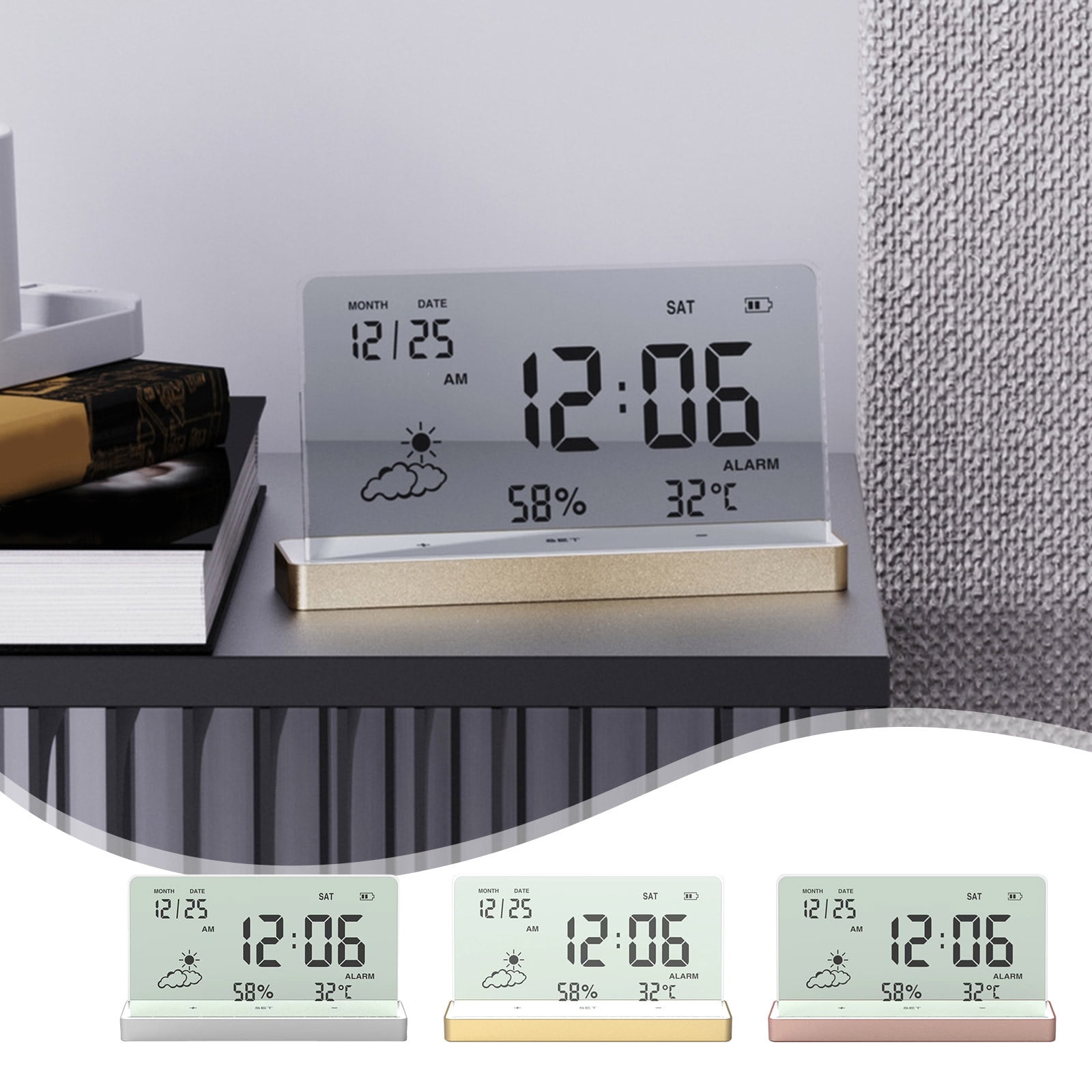 Up to 50% Off,Multi-function LCD Weather Clock,Indoor Temp & Humidity ...