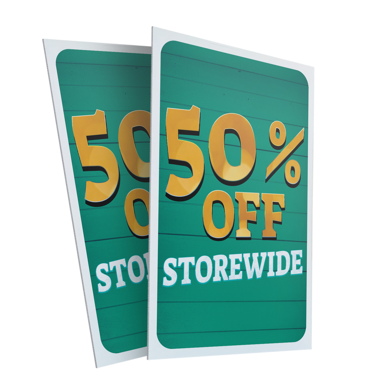 50% Off Storewide (2-PACK) 24" x 36" Plastic Signs | Sign Insert 4mm ...