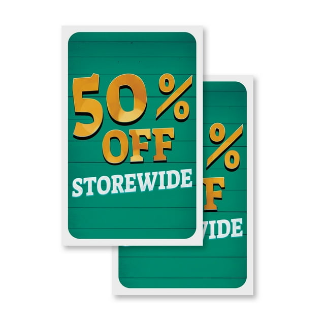 50% Off Storewide (2-PACK) 24" x 36" Vinyl Decals | Sign Insert Peel ...