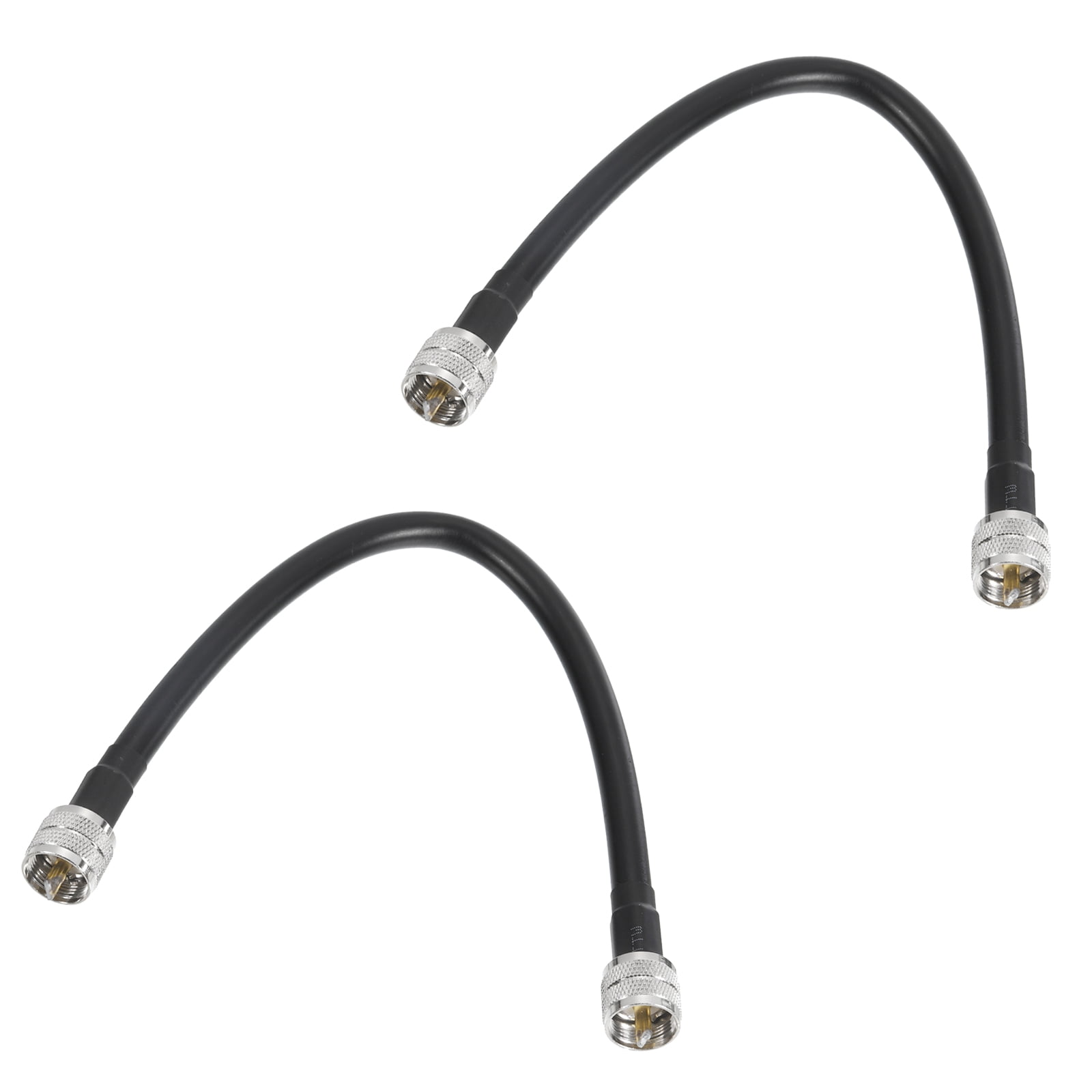 50 Ohm UHF Male to UHF Male Coaxial Cable 2Pcs RG8 30cm/1ft 10mm Low ...