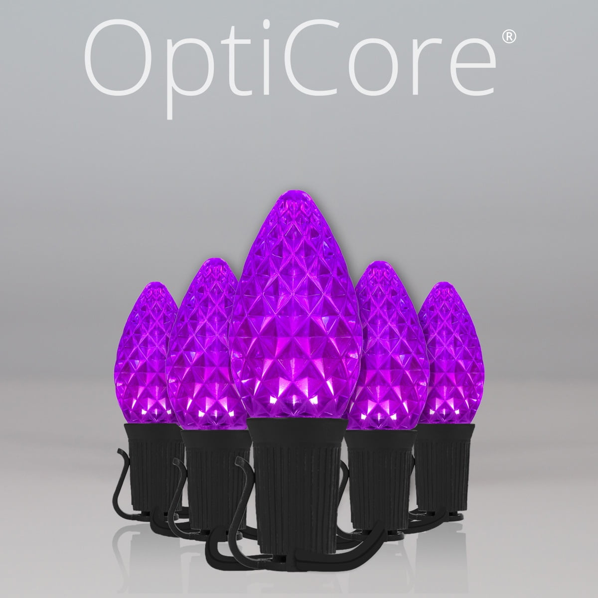 50 OptiCore LED Purple C7 String Lights with Shatterproof Bulbs for ...