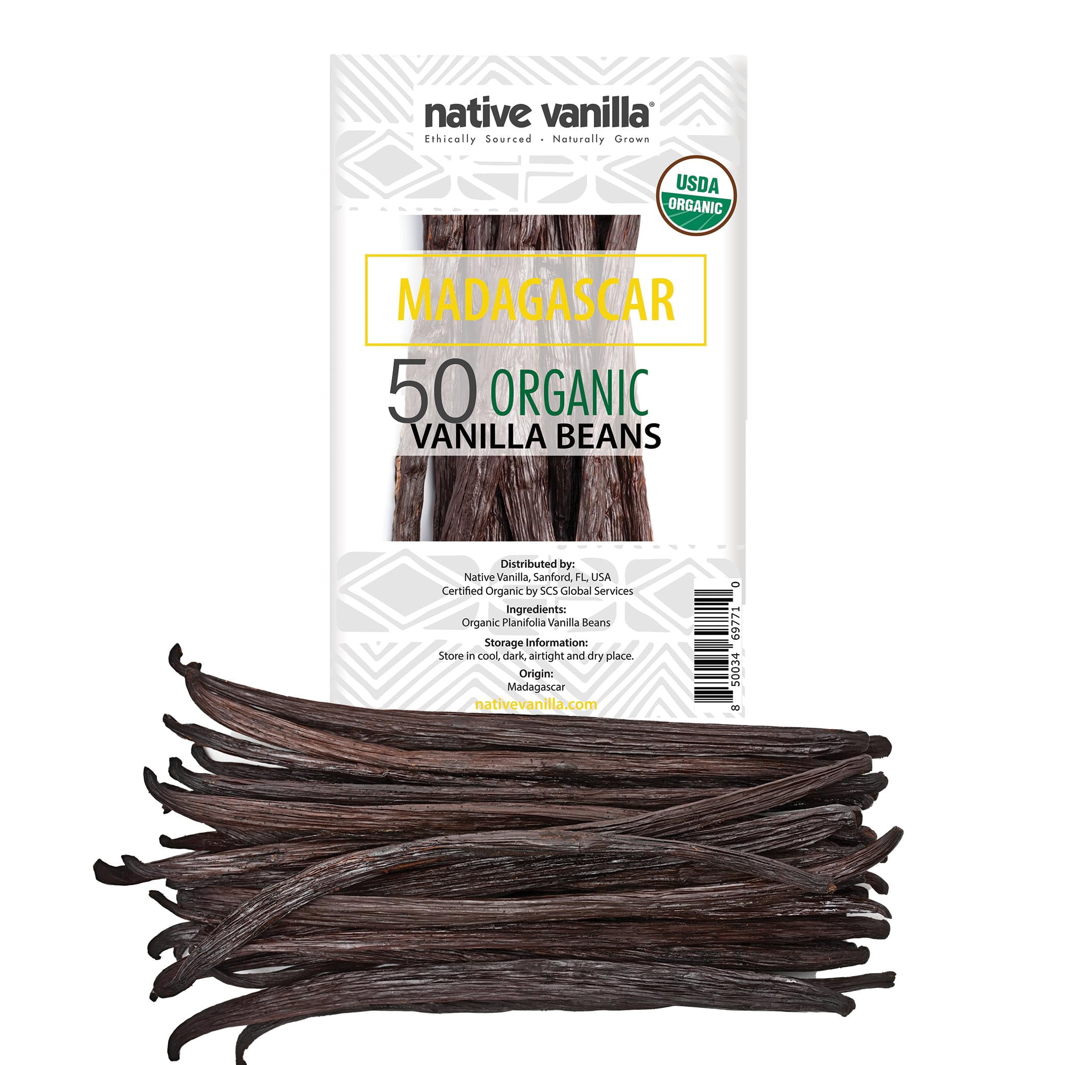50 Organic Madagascar Vanilla MFF30 Beans - Whole Grade Bourbon Pods ...