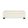 50" Ottoman Bench in Textured Fabric, Rectangular Design with Hinged ...