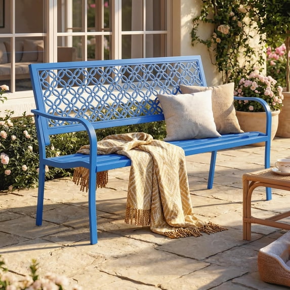 50" Outdoor Bench Weatherproof, 700 lbs Capacity Heavy Duty Garden ...