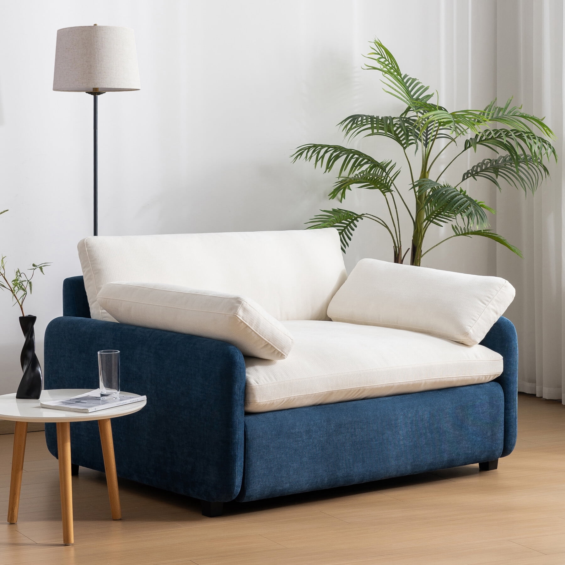 50" Oversized Chenille Single Sofa Chair, 32'' Deep Seat, Modern ...
