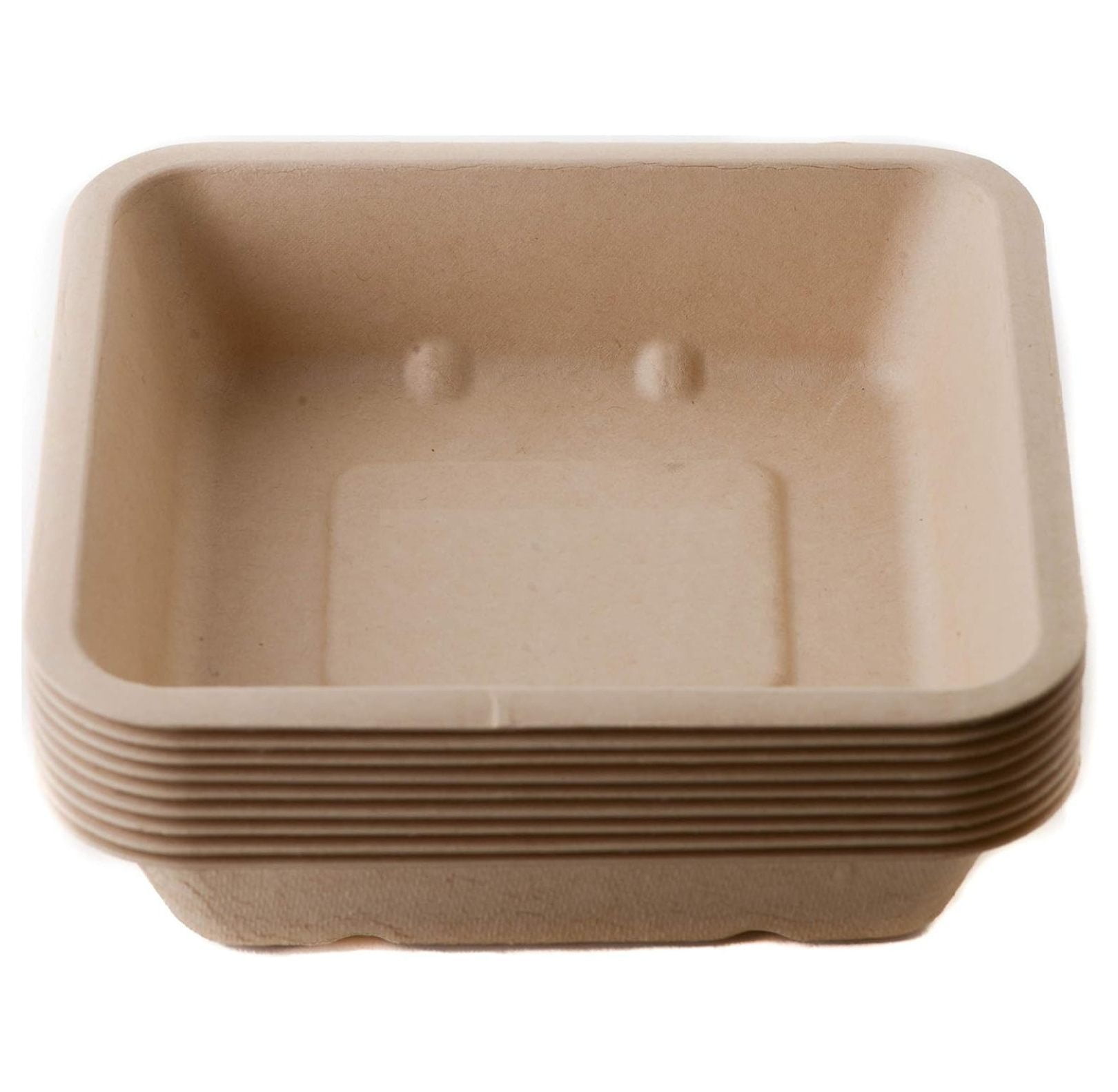[50 PACK] 16oz Disposable Rectangular Container Take Out Food Tray - Natural Sugarcane Bagasse ...