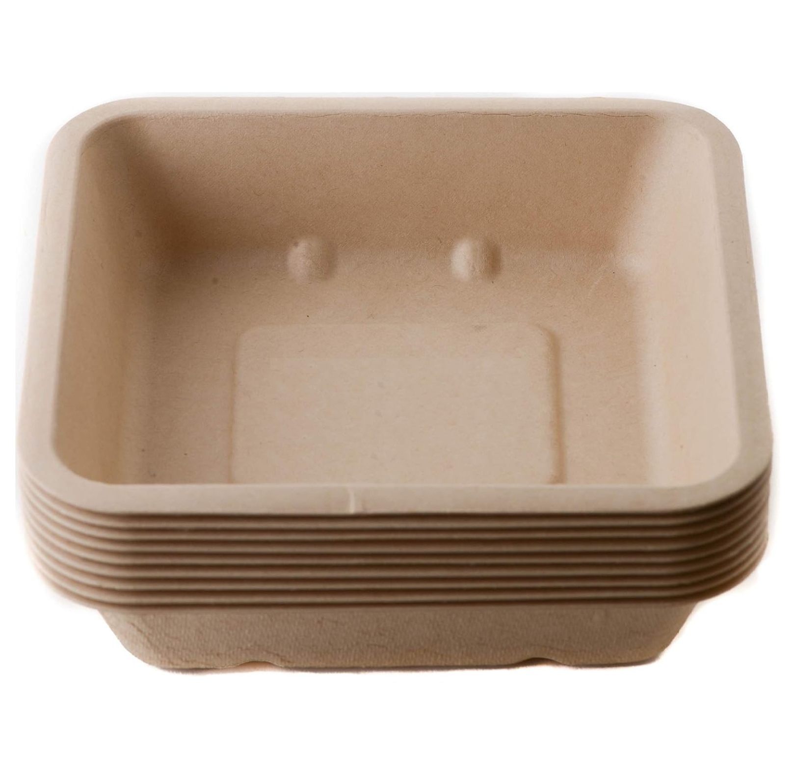 [50 PACK] 16oz Disposable Rectangular Container Take Out Food Tray - Natural Sugarcane Bagasse ...