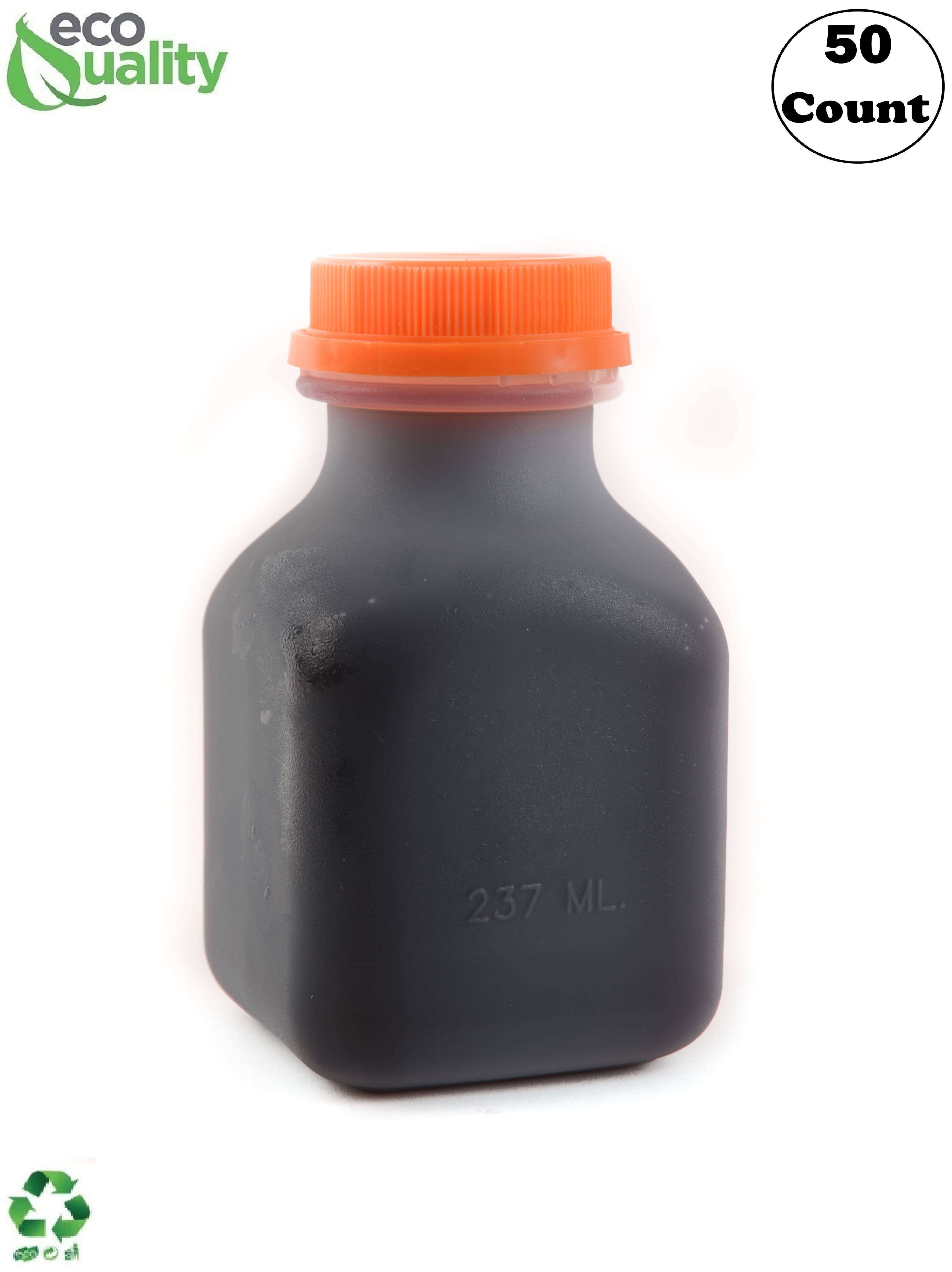 [50 PACK] 8 oz Empty Plastic Juice Bottles with Tamper Evident Caps ...