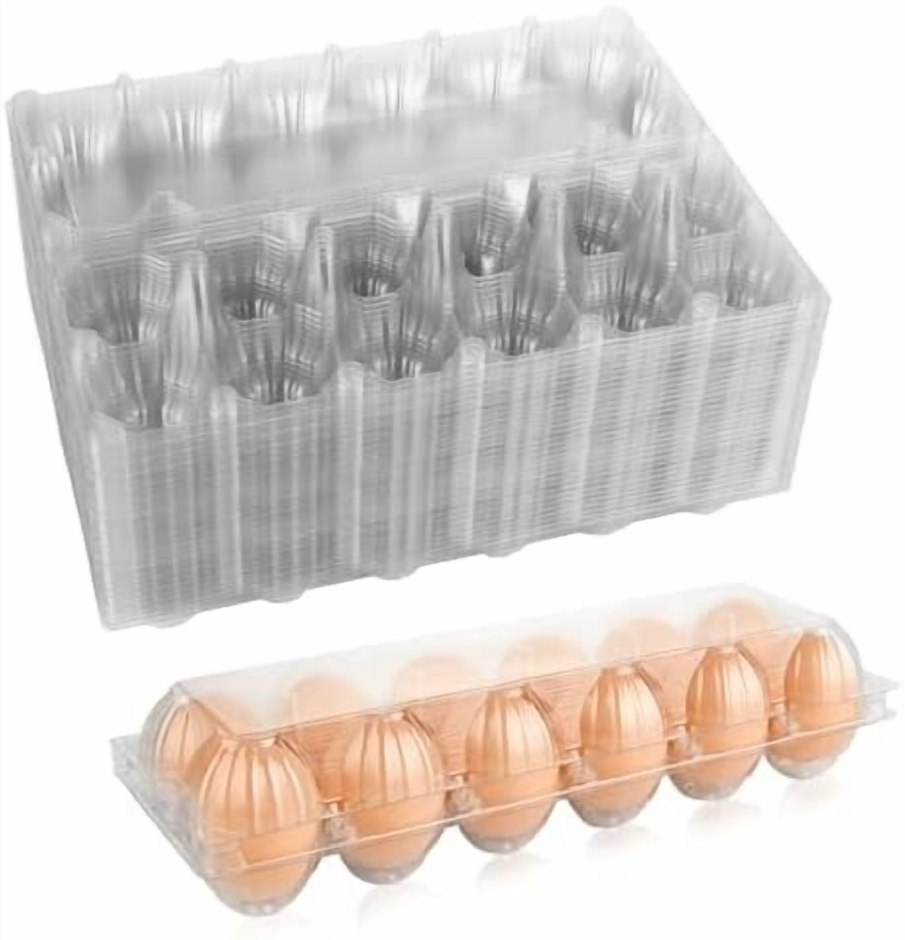 50 PACK Egg Cartons Cheap Bulk, Clear Egg Cartons Holds Up to 12 Eggs ...