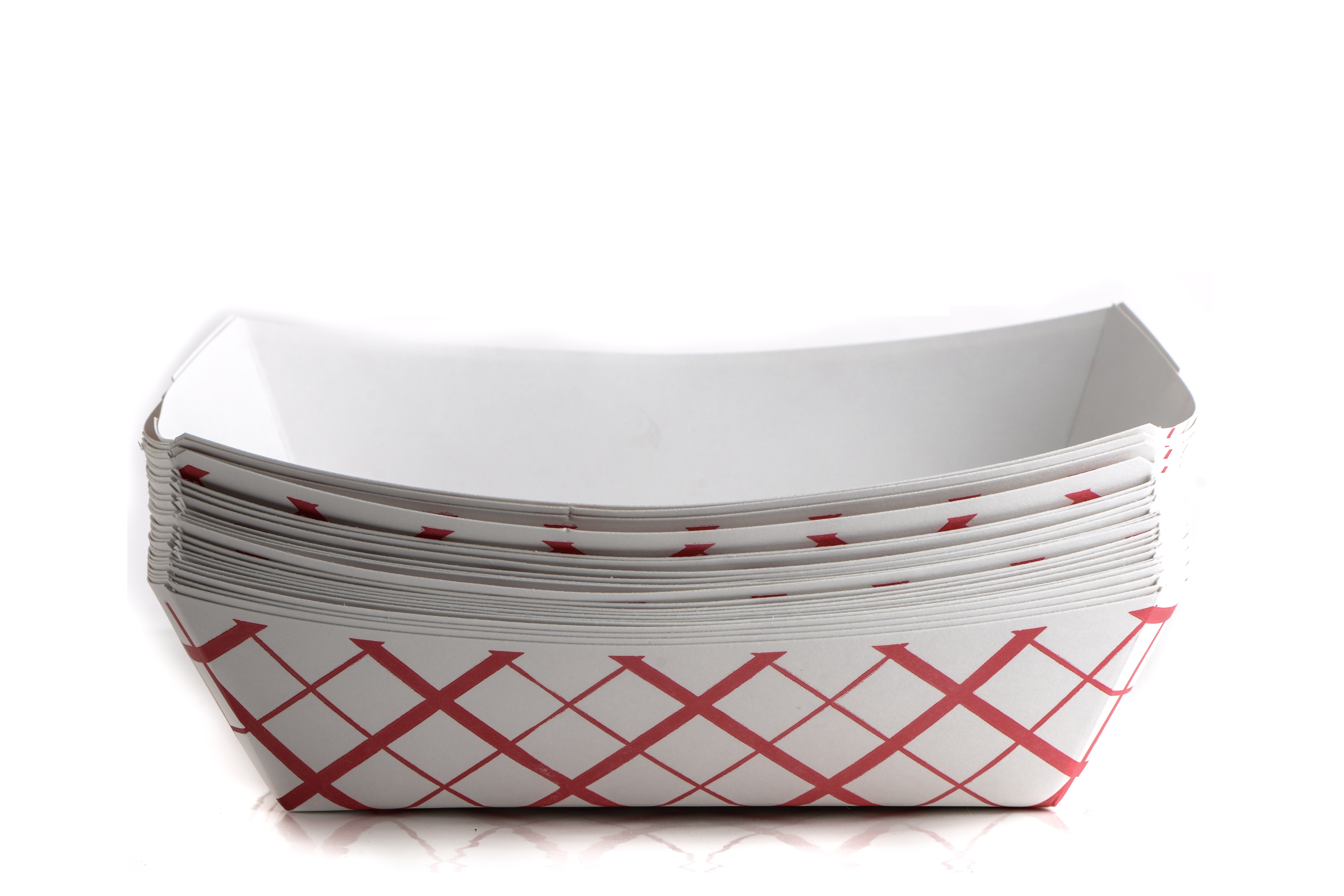 50 PACK Heavy Duty Disposable Paper Food Tray (3 LB) - Red Check Food ...