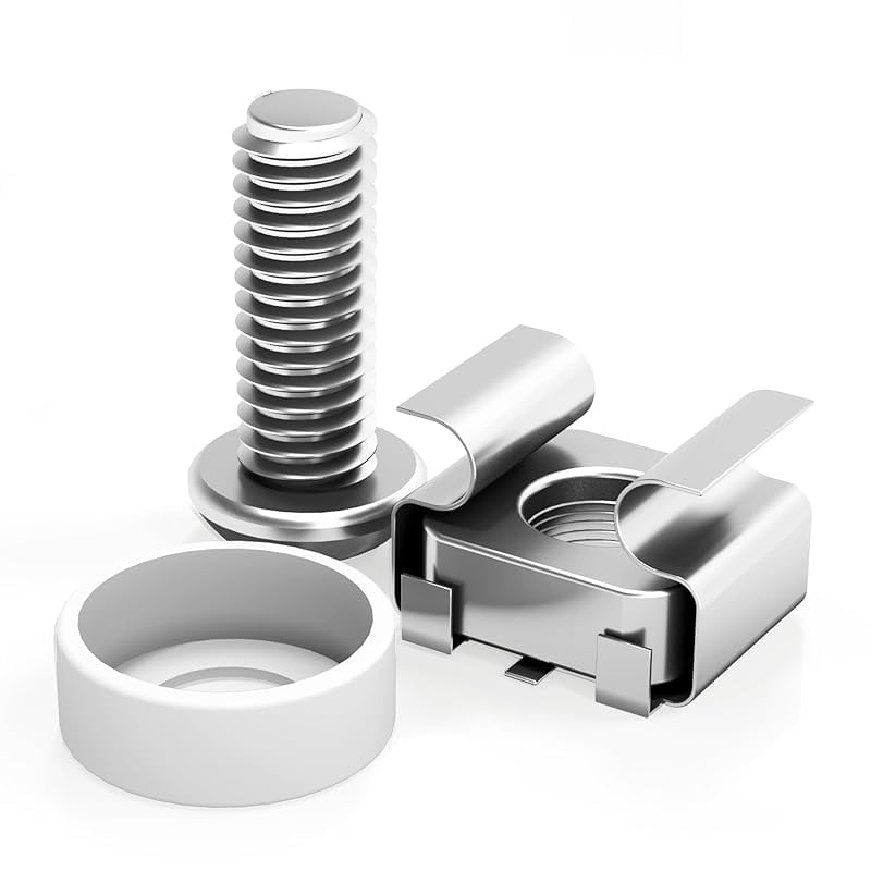 50 PACK M6 x 16mm Rack Mount Cage Nuts, Screws and Washers for Rack ...
